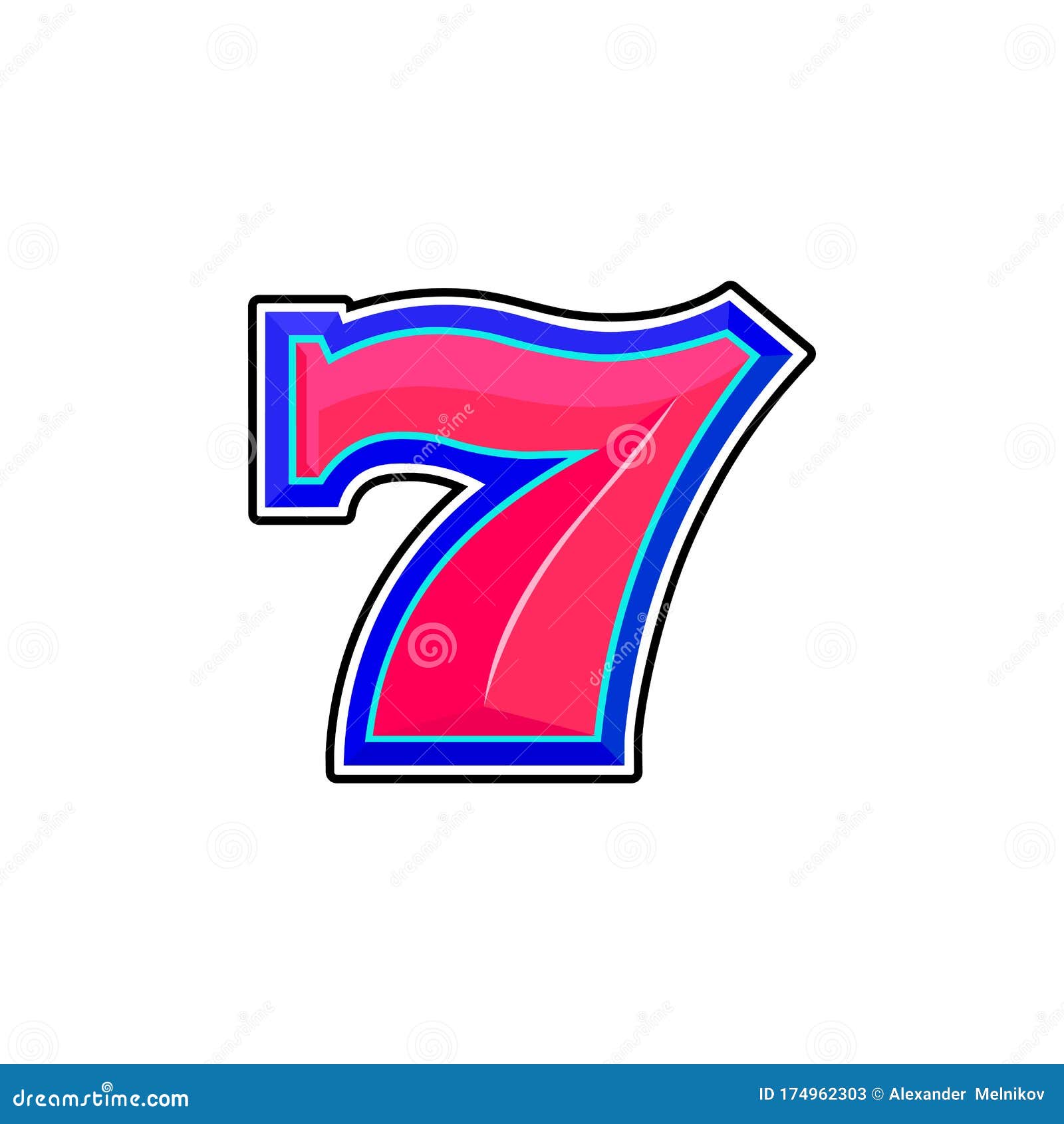 Big Seven Banner Icon. Vector Illustration Eps 10 Stock Illustration ...