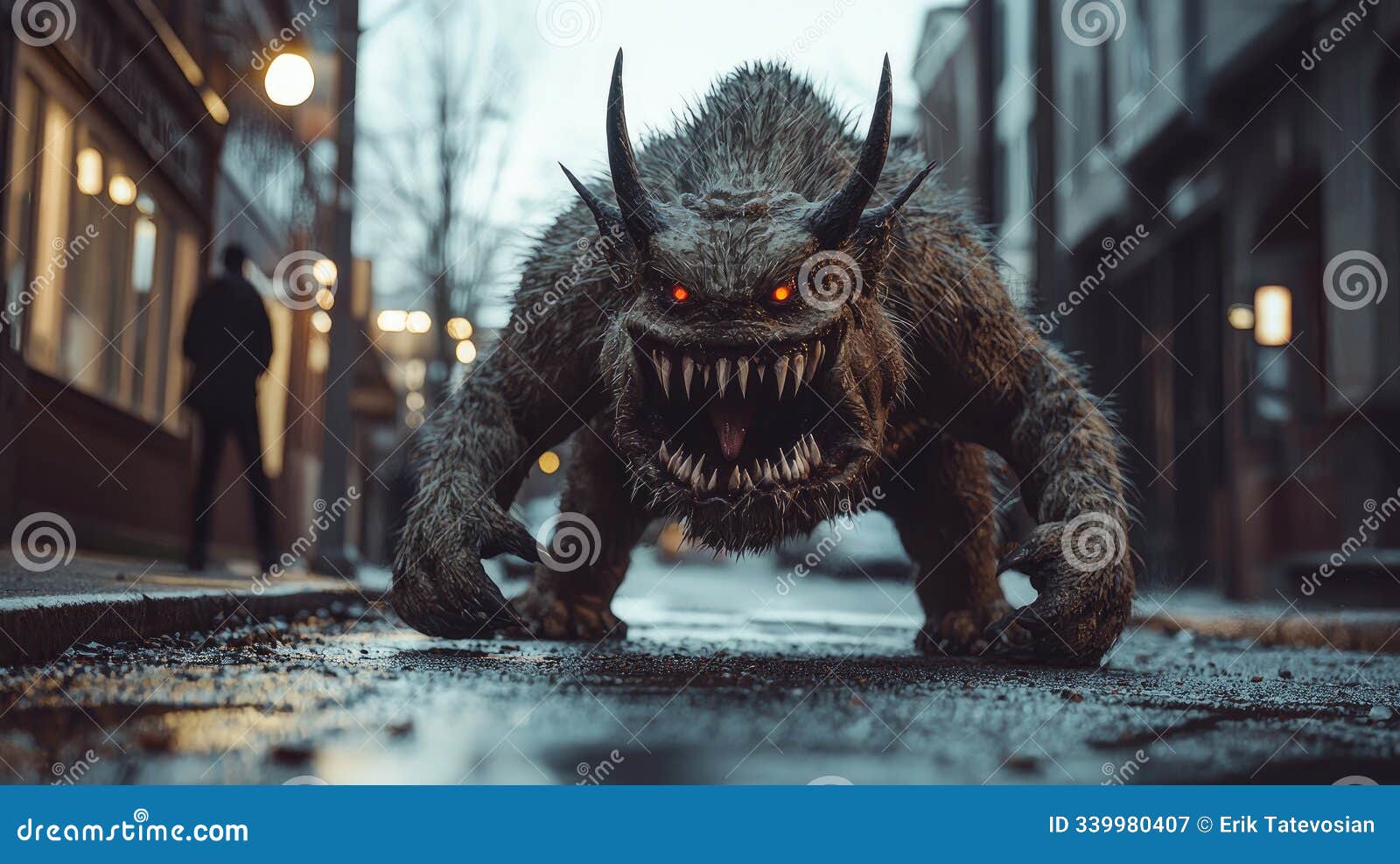Big Shaggy Scary Monster. Generated by Ai Stock Image - Image of fall ...