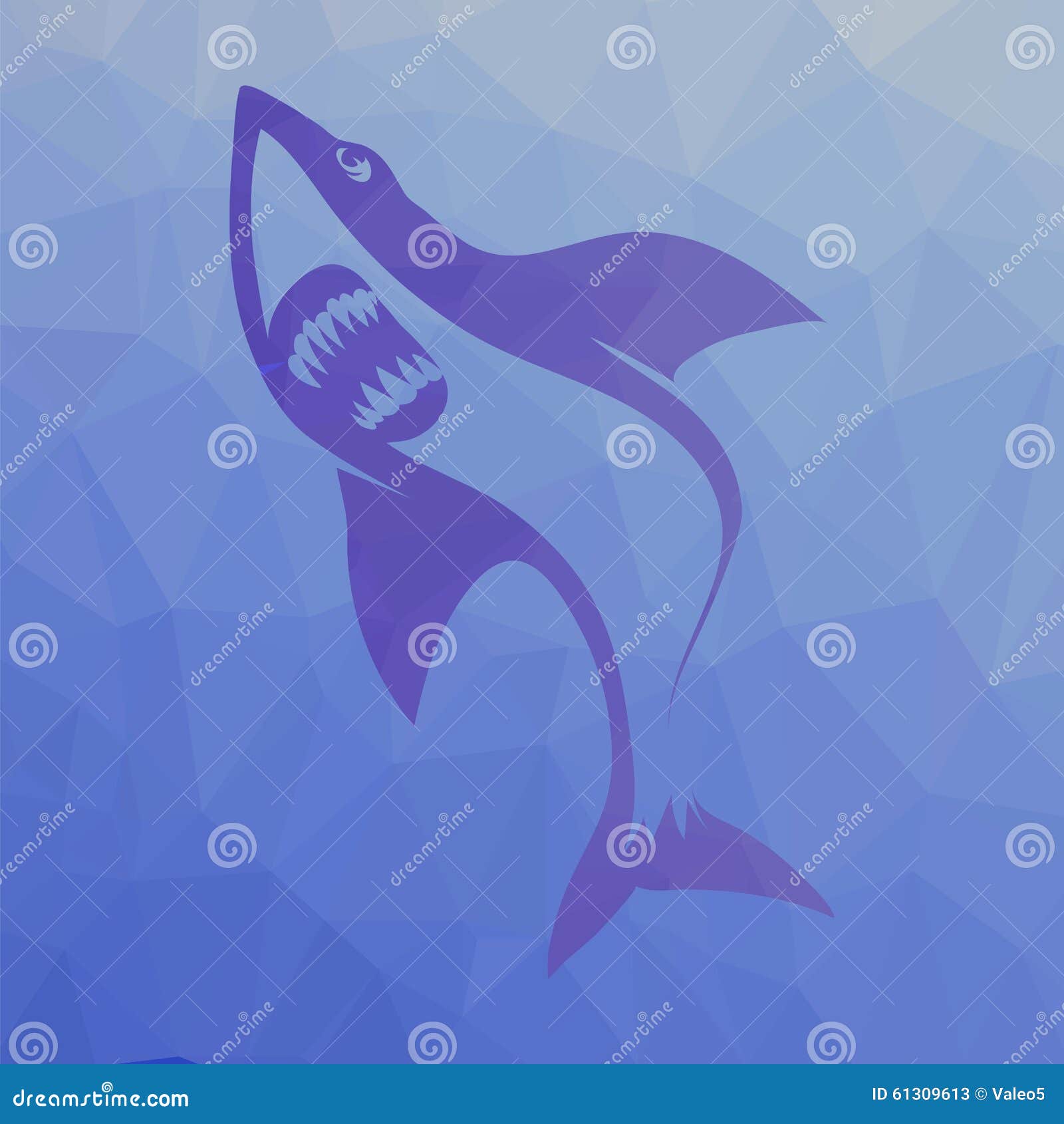 Big Shark Symbol stock vector. Illustration of emerge - 61309613