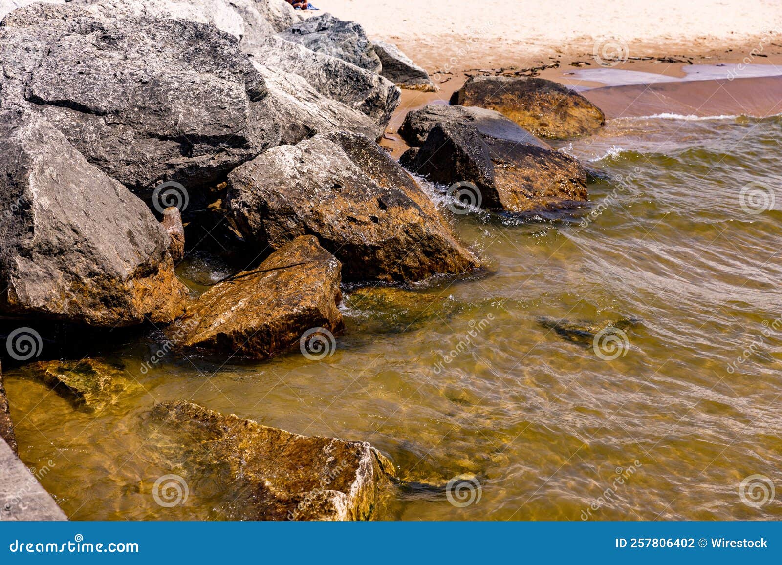 Big Sharp Rocks at the Seashore in the Beach Stock Photo - Image of ...