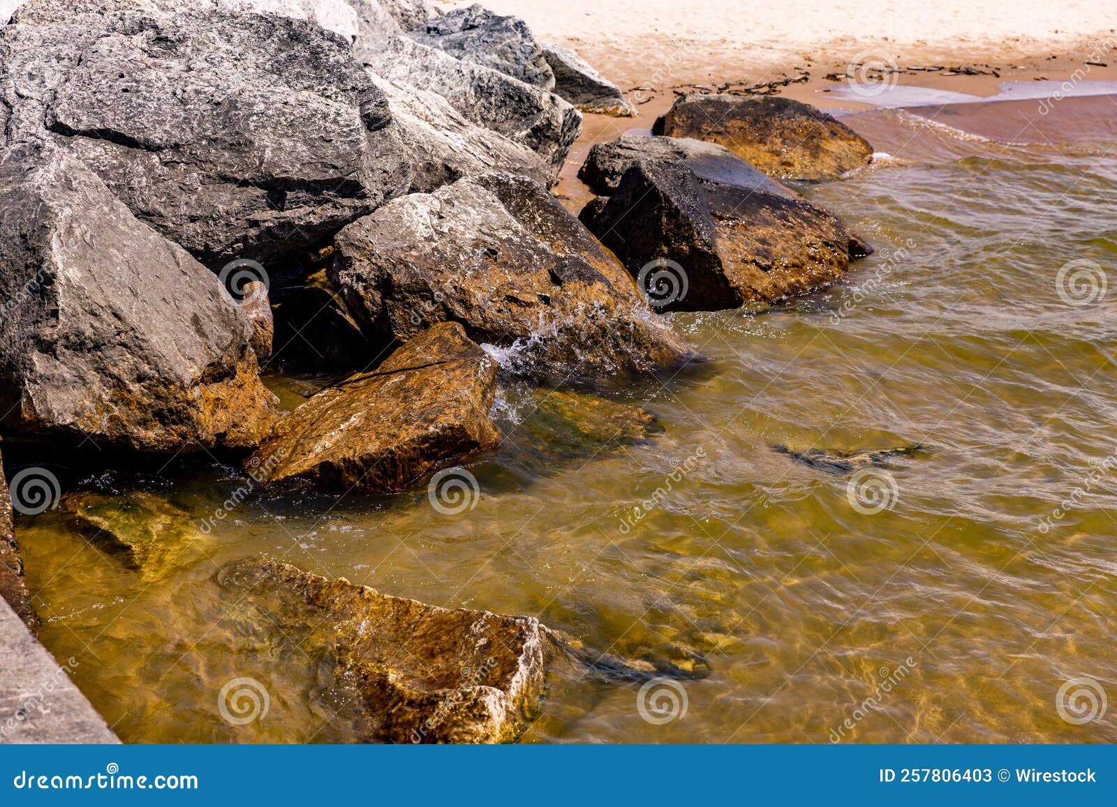 Big Sharp Rocks at the Seashore in the Beach Stock Image - Image of ...