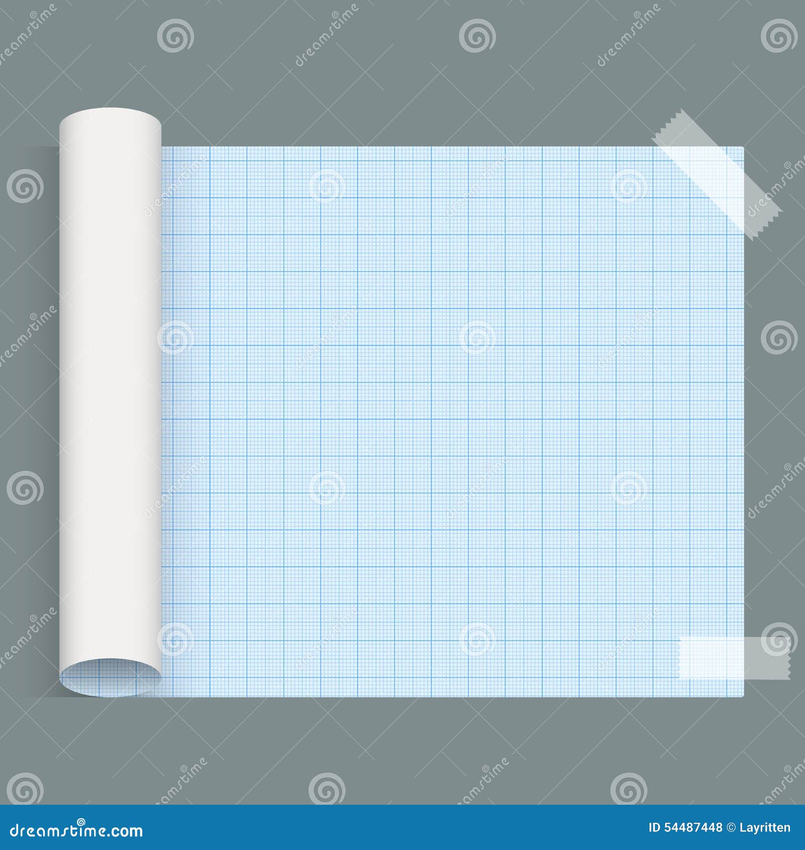 Big Sheet of Squared Paper. Whatman Fixed an Tape Stock Vector ...