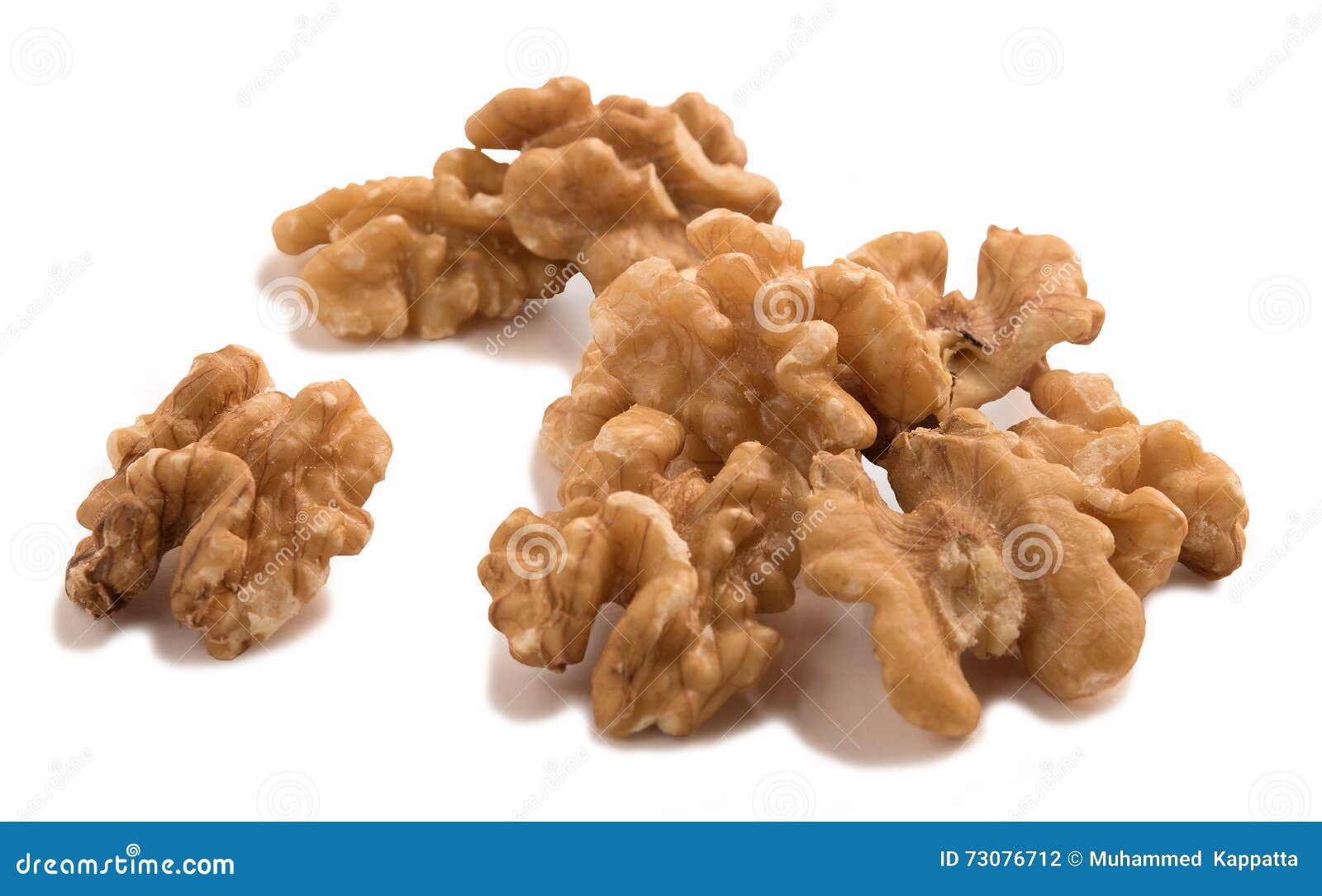 Big Shelled Walnuts Isolated on White Background. Stock Photo - Image ...