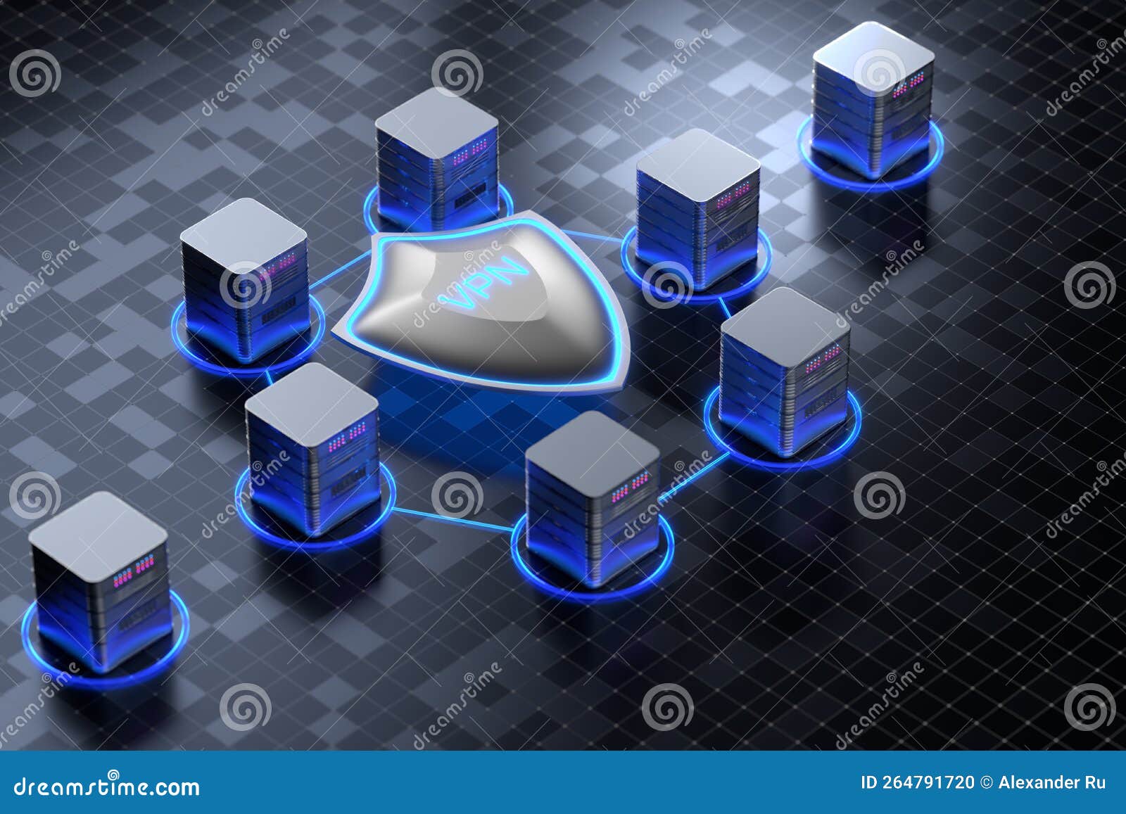 Big Shield with VPN Software or Plugin. Application for Secure Connection, Data Encryption ...