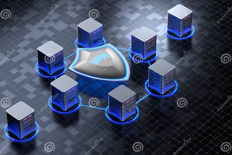 Big Shield with VPN Software or Plugin. Application for Secure Connection, Data Encryption ...