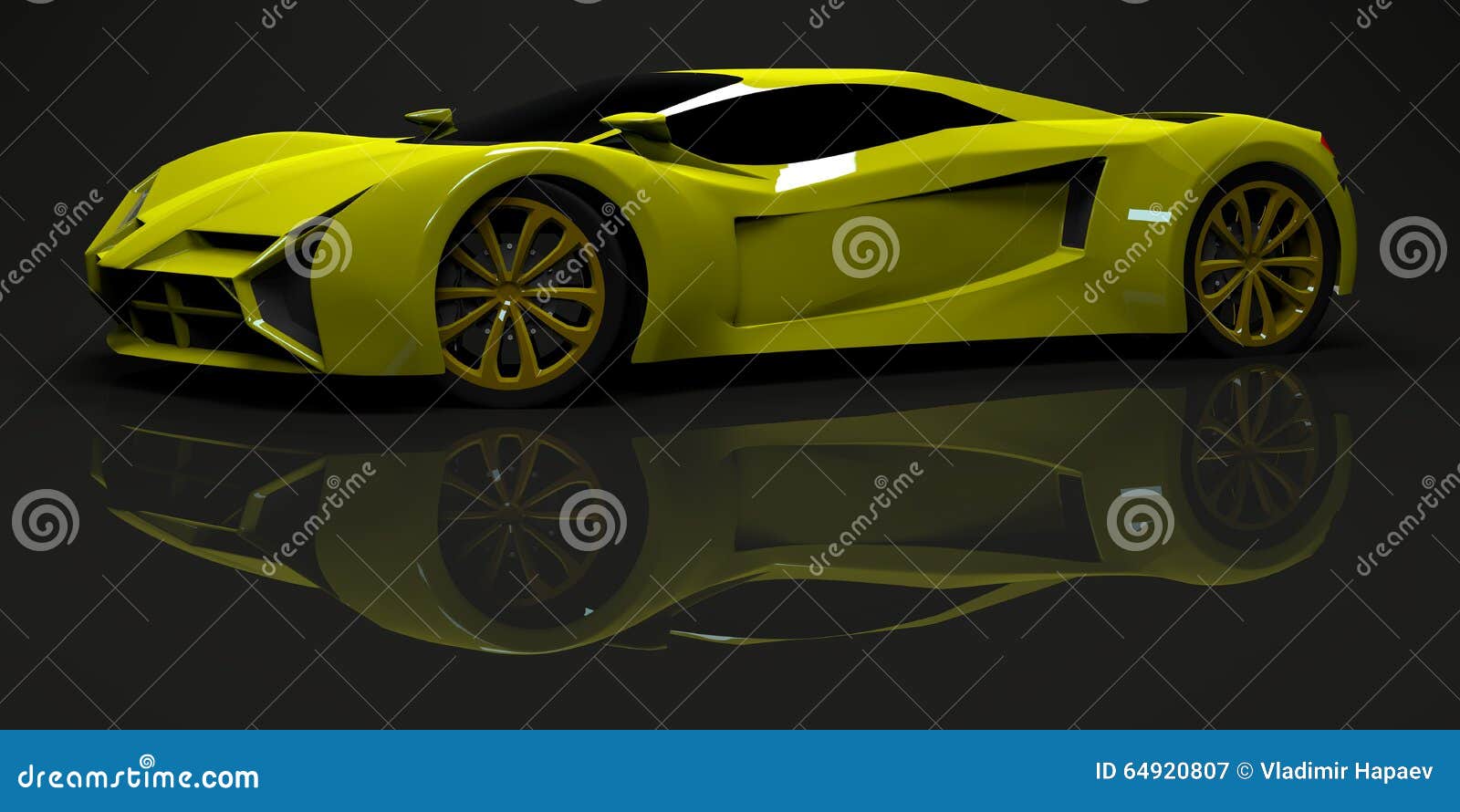 Big Shiny Sports Car Premium. Conceptual Design. a Stock Illustration ...
