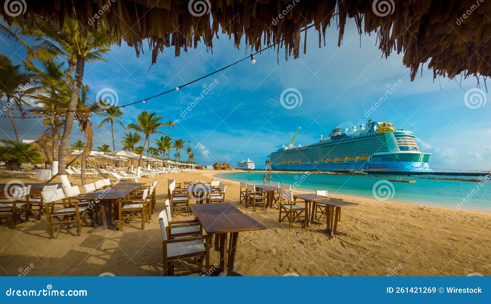 Big ship at the beach editorial stock image. Image of travel - 261421269