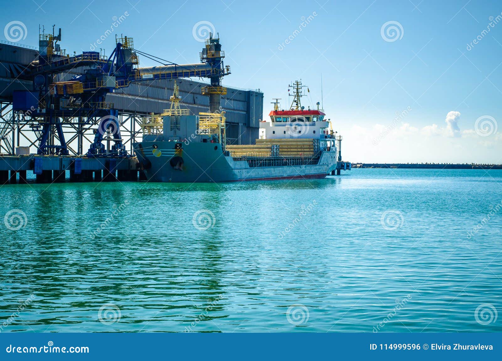 Big Ship in a Dockyard Industrial Marine Background Stock Photo - Image ...