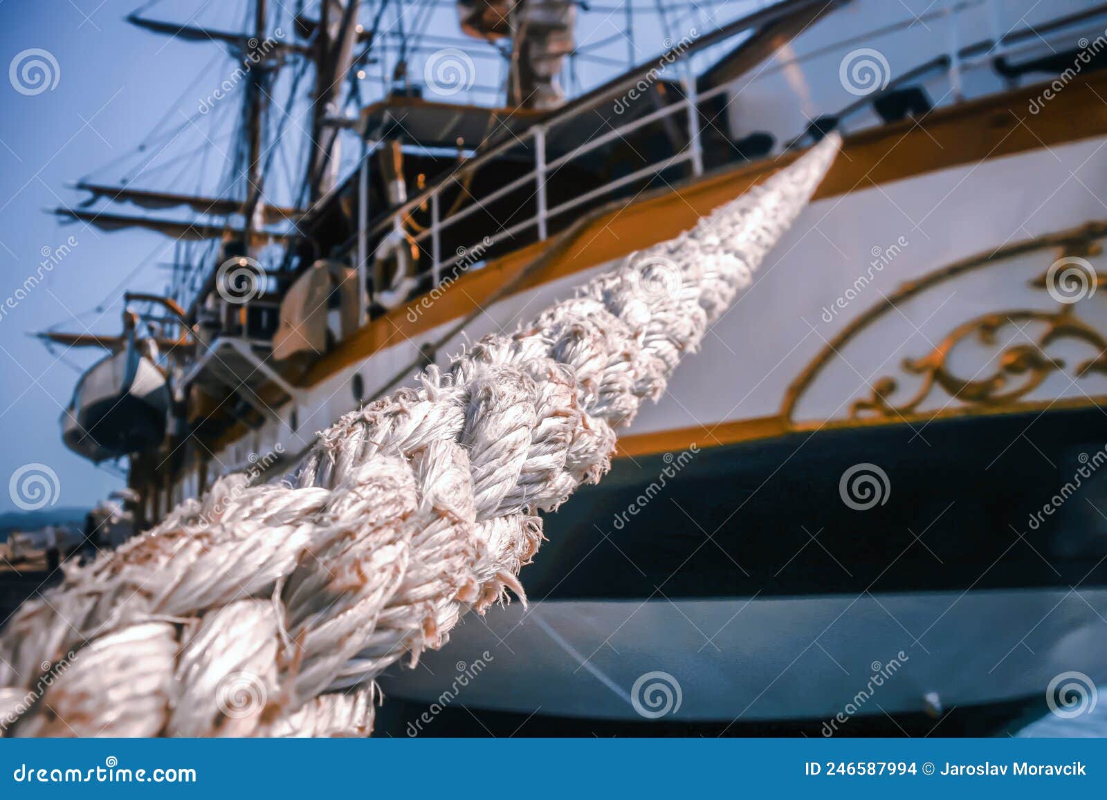 Big Ship in Harbour Tethered with a Rope Stock Photo - Image of cruise ...