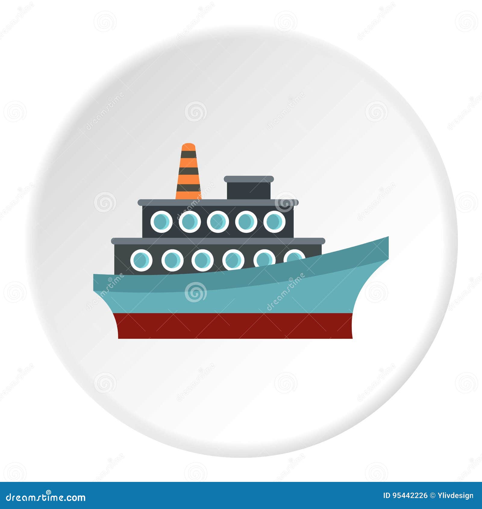 Big ship icon circle stock vector. Illustration of color - 95442226