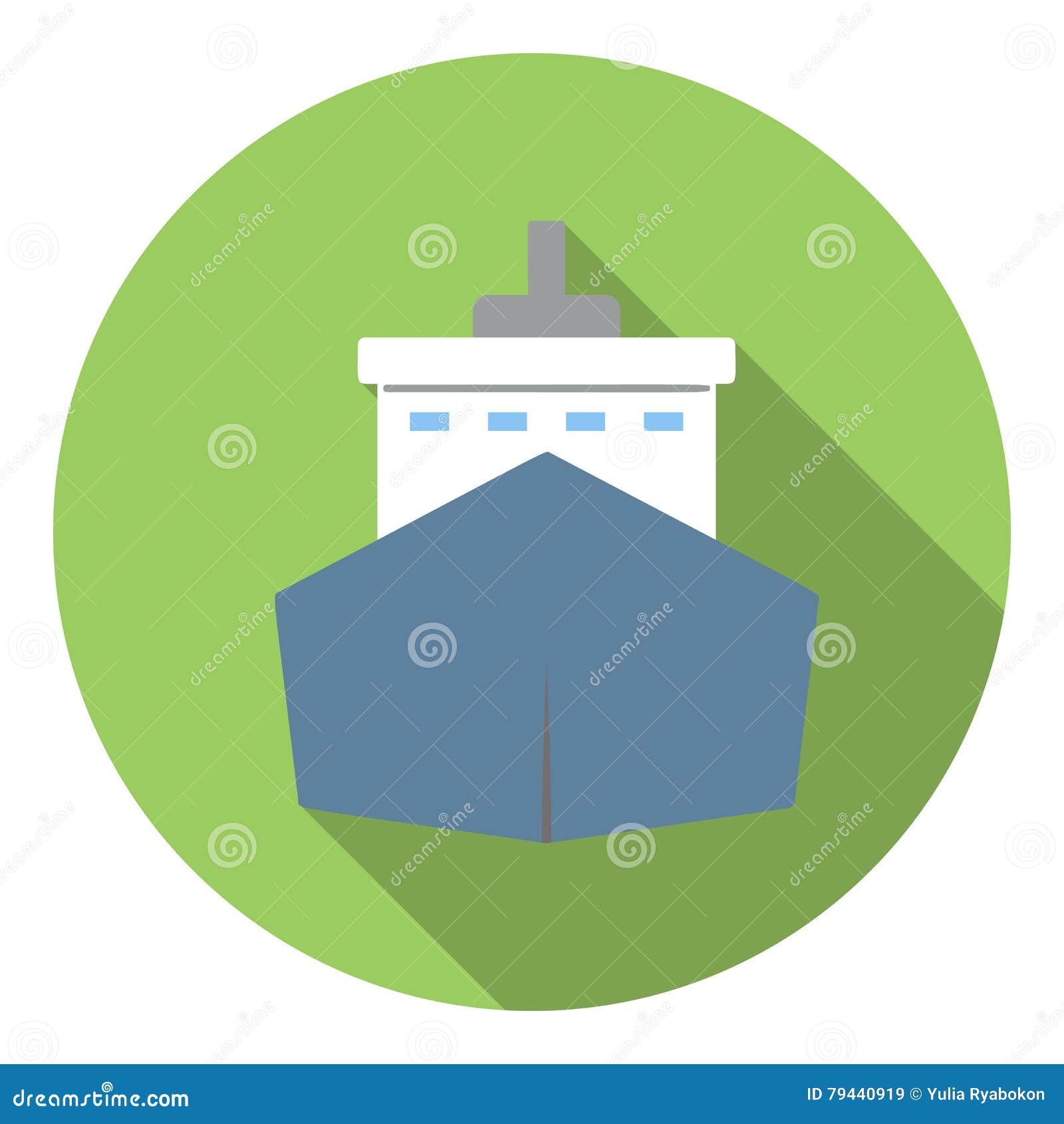 Big ship icon, flat style stock vector. Illustration of boat - 79440919