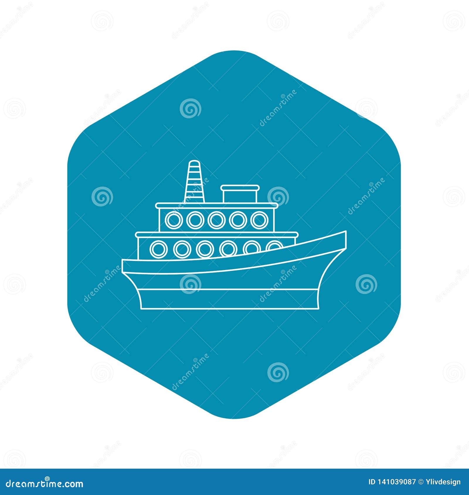 Big Ship Icon, Outline Style Stock Vector - Illustration of ocean ...