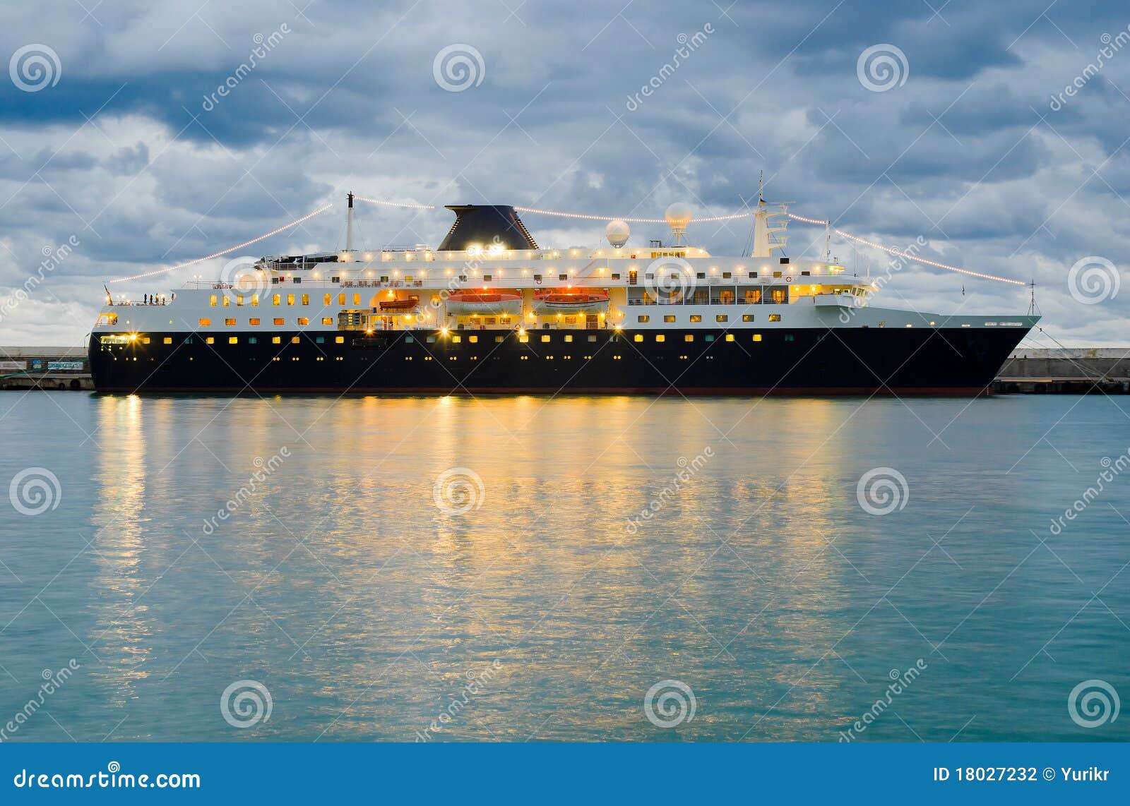 Big ship at night pier stock photo. Image of black, lighting - 18027232