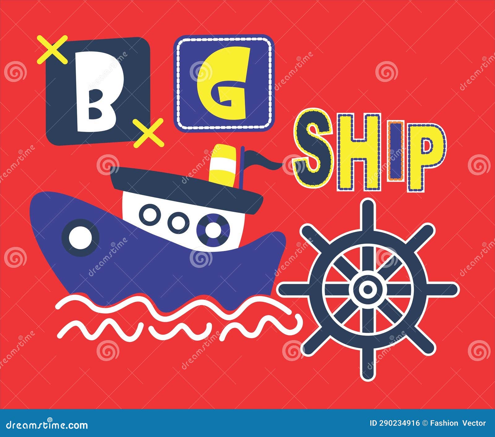 Big ship print vector art stock vector. Illustration of vector - 290234916
