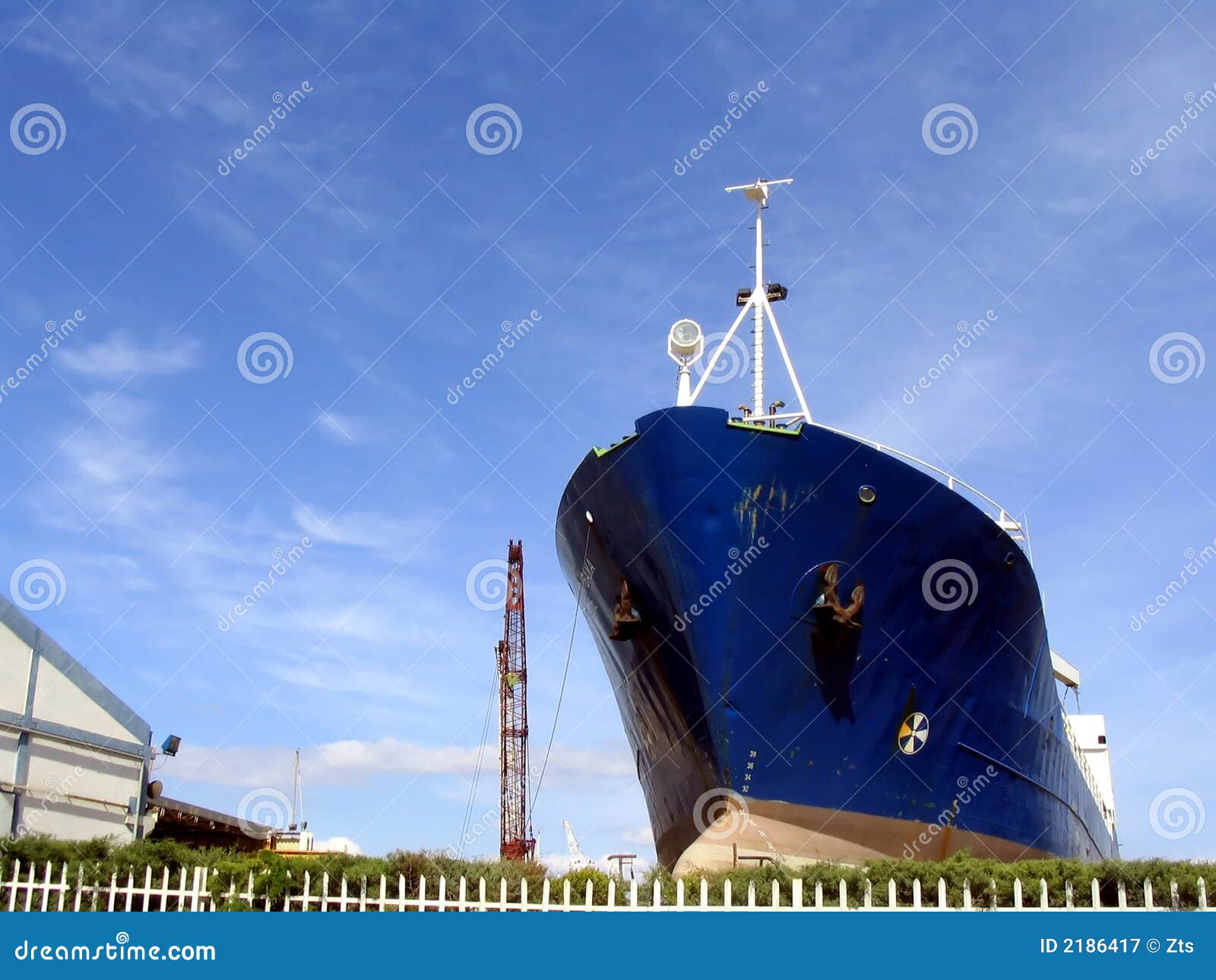 Big ship in a shipyard stock image. Image of hull, transport - 2186417