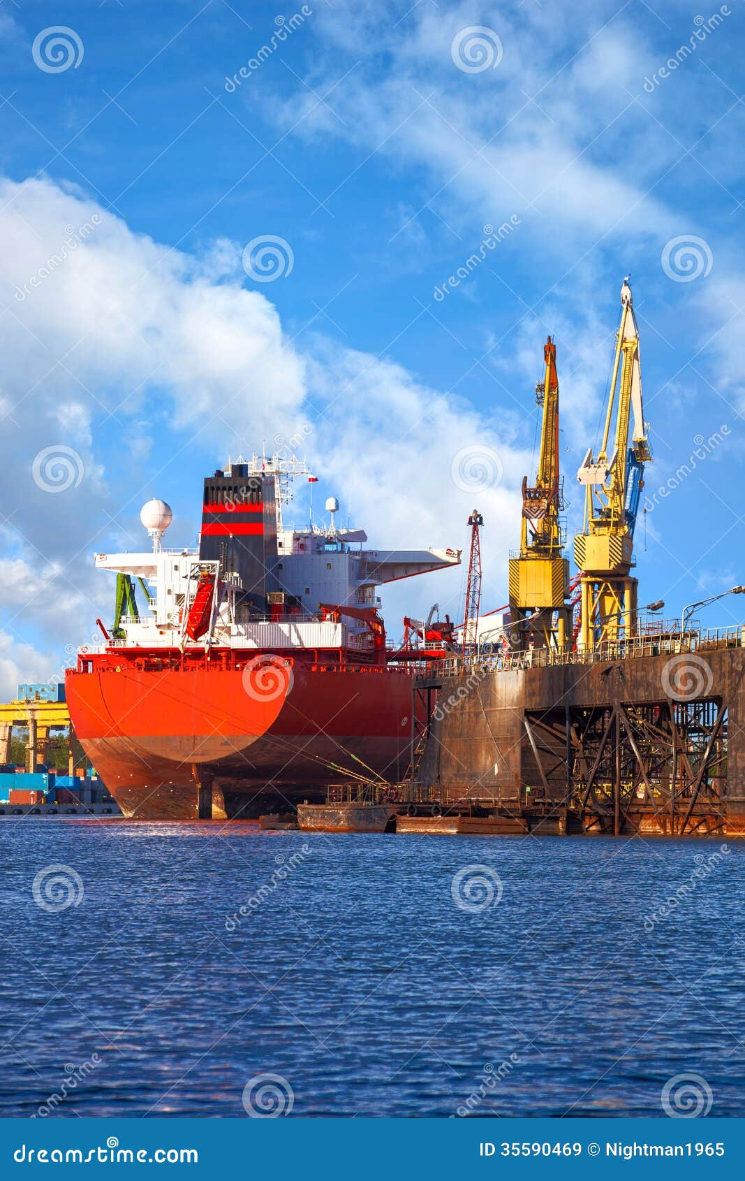 Big ship in a shipyard stock image. Image of large, nautical - 35590469