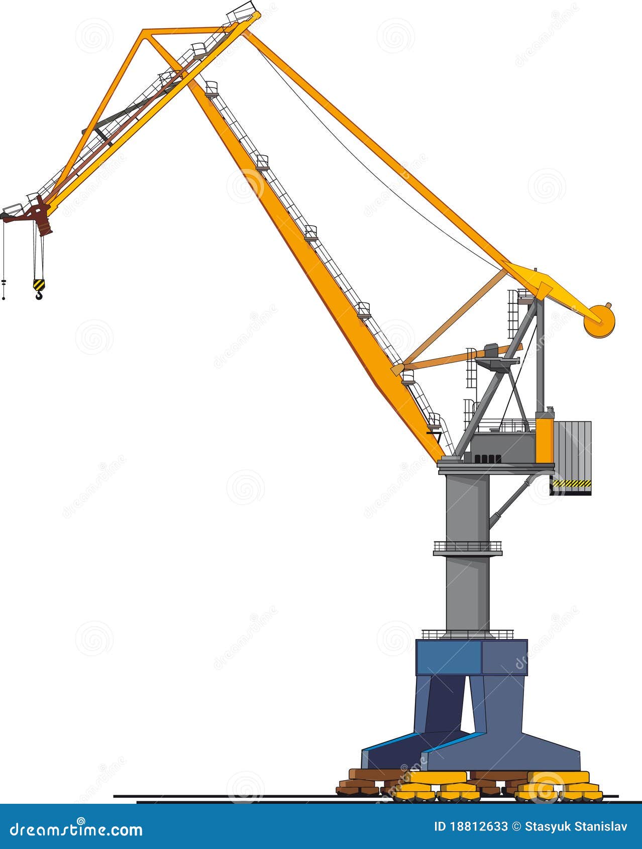 Big shipyard crane stock vector. Illustration of hoist - 18812633