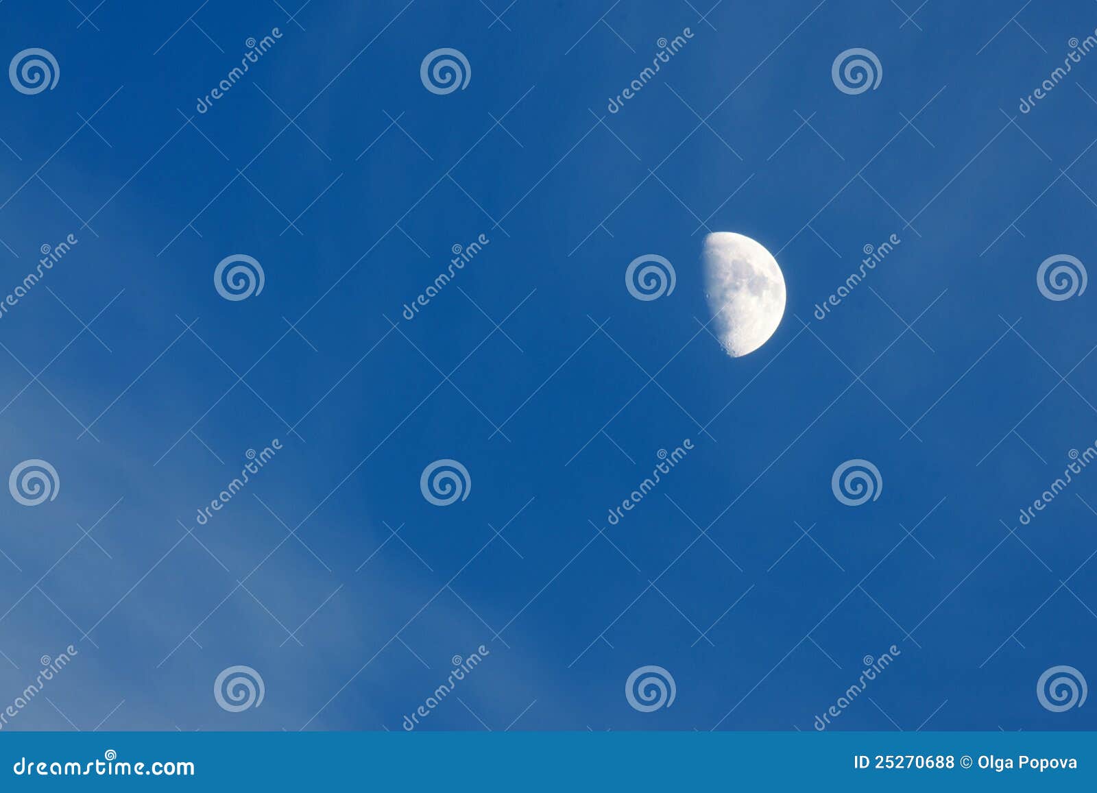 Big Shone Moon in a Blue Sky Stock Photo - Image of midnight, horizon ...