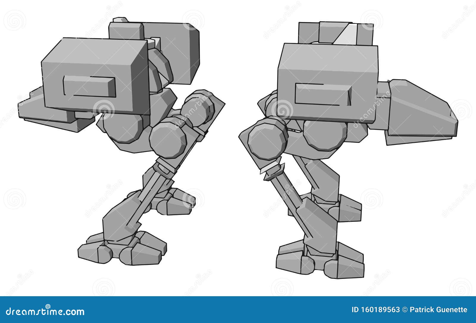 Big Silver Robot, Illustration, Vector Stock Vector - Illustration of ...