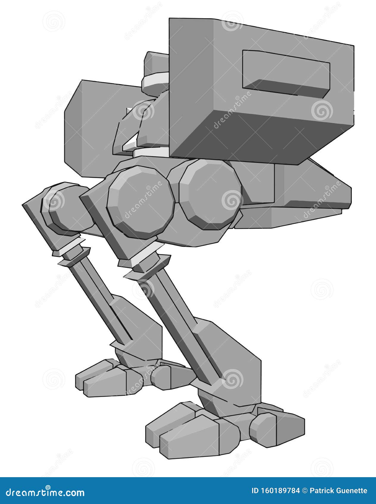 Big Silver Robot, Illustration, Vector Stock Vector - Illustration of ...