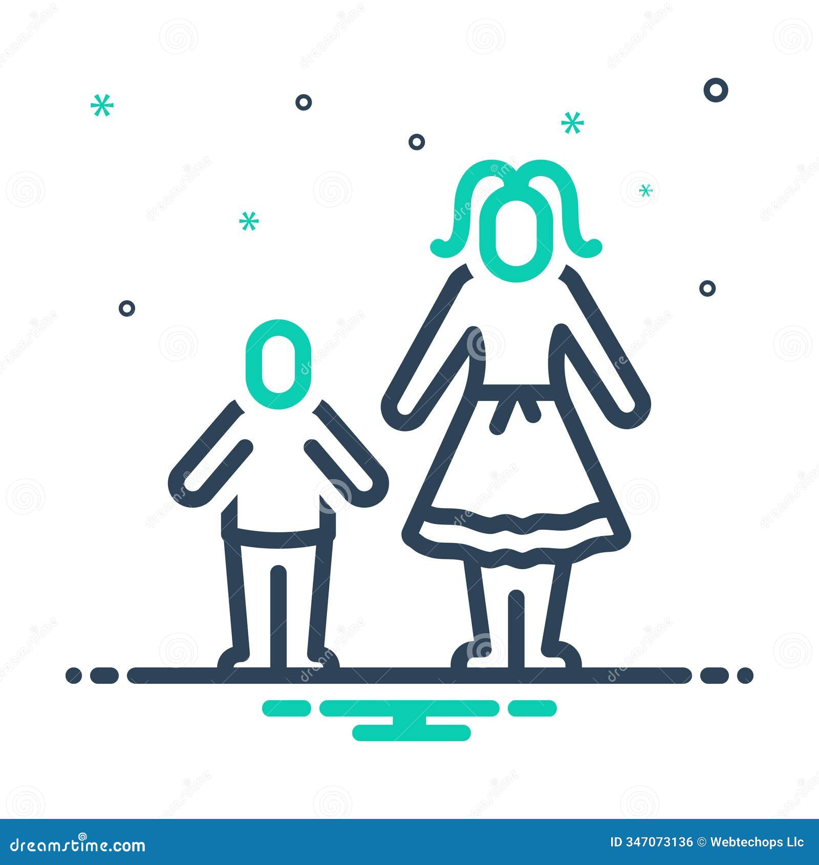 Mix Icon for Big Sister, Sister and Family Stock Illustration ...