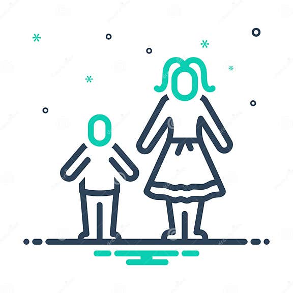 Mix Icon for Big Sister, Sister and Family Stock Illustration ...