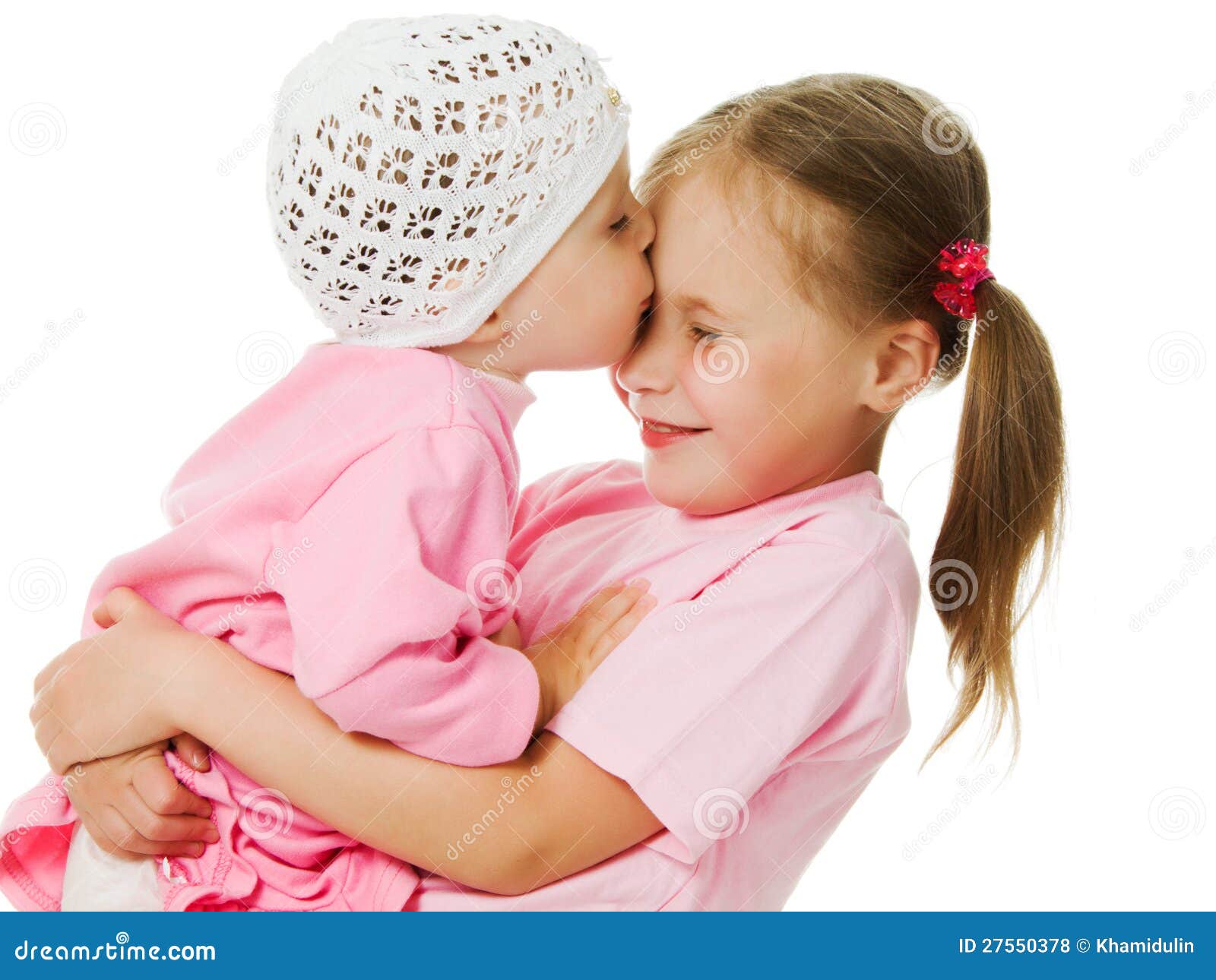 Big Sister, Little Sister Hugging Stock Photo - Image of laughing, cute ...