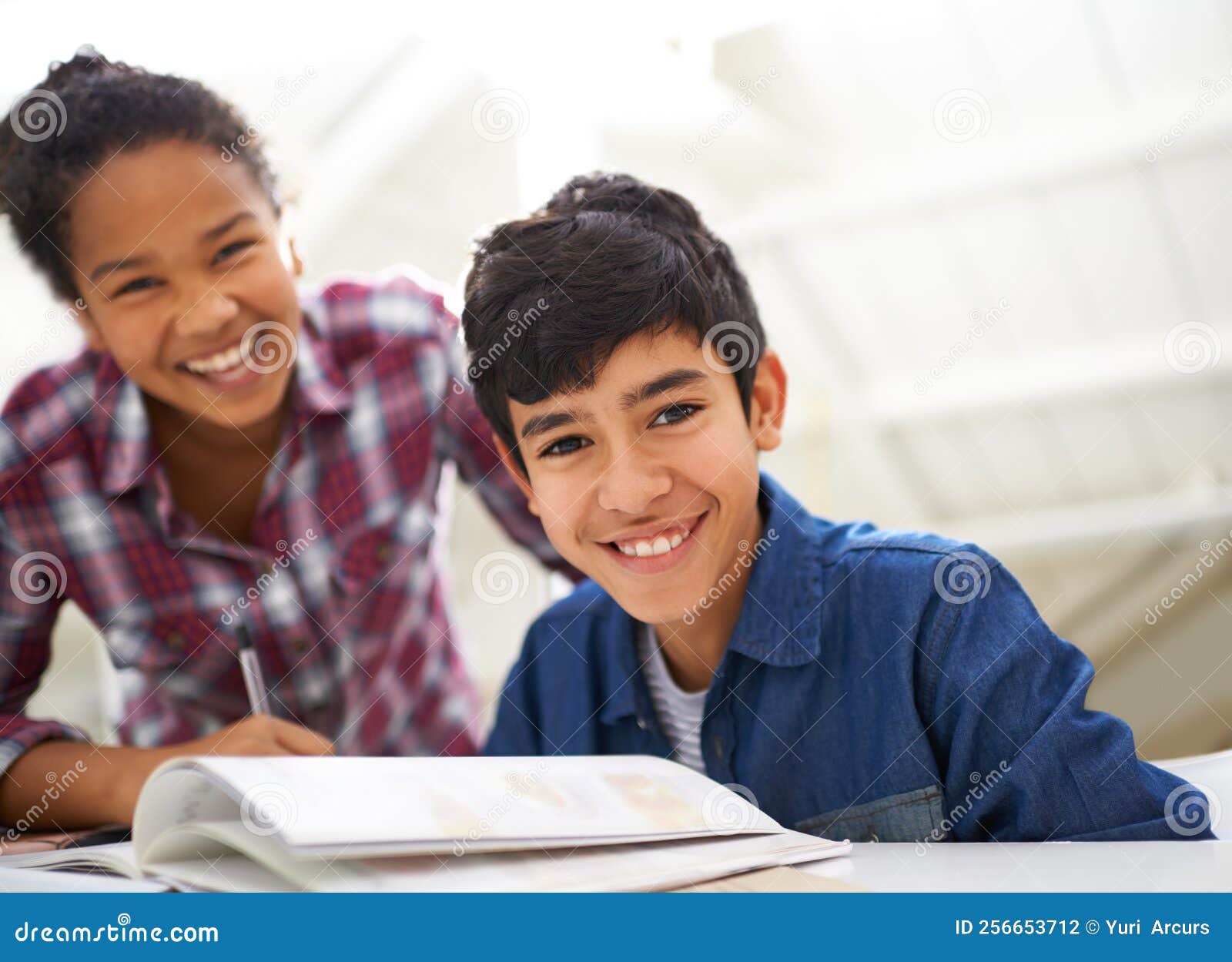 Big Sisters Help Makes Studying Easier. a Brother and Sister Studying ...
