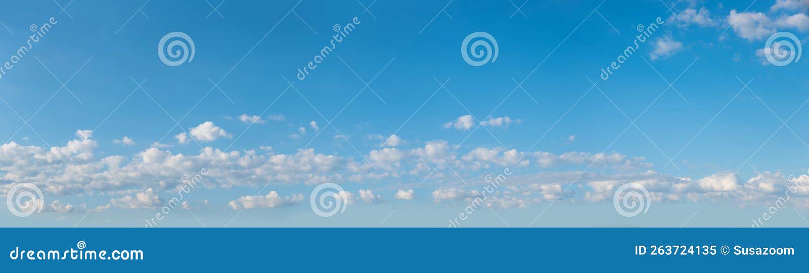 Big Size Sky Panorama. Clouds in the Lower Half and Clear Blue Above ...