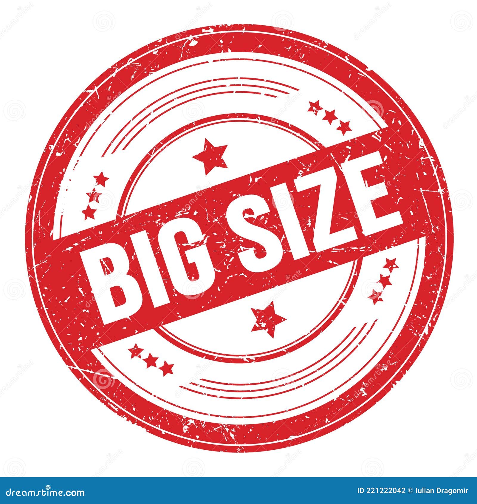 BIG SIZE Text on Red Round Grungy Stamp Stock Illustration ...
