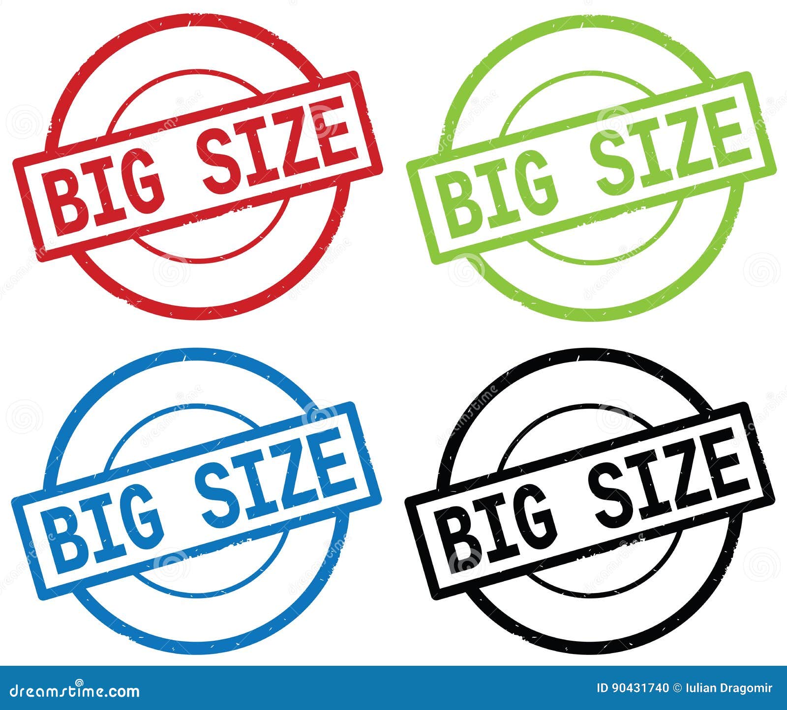 BIG SIZE Text, on Round Simple Stamp Sign. Stock Illustration ...