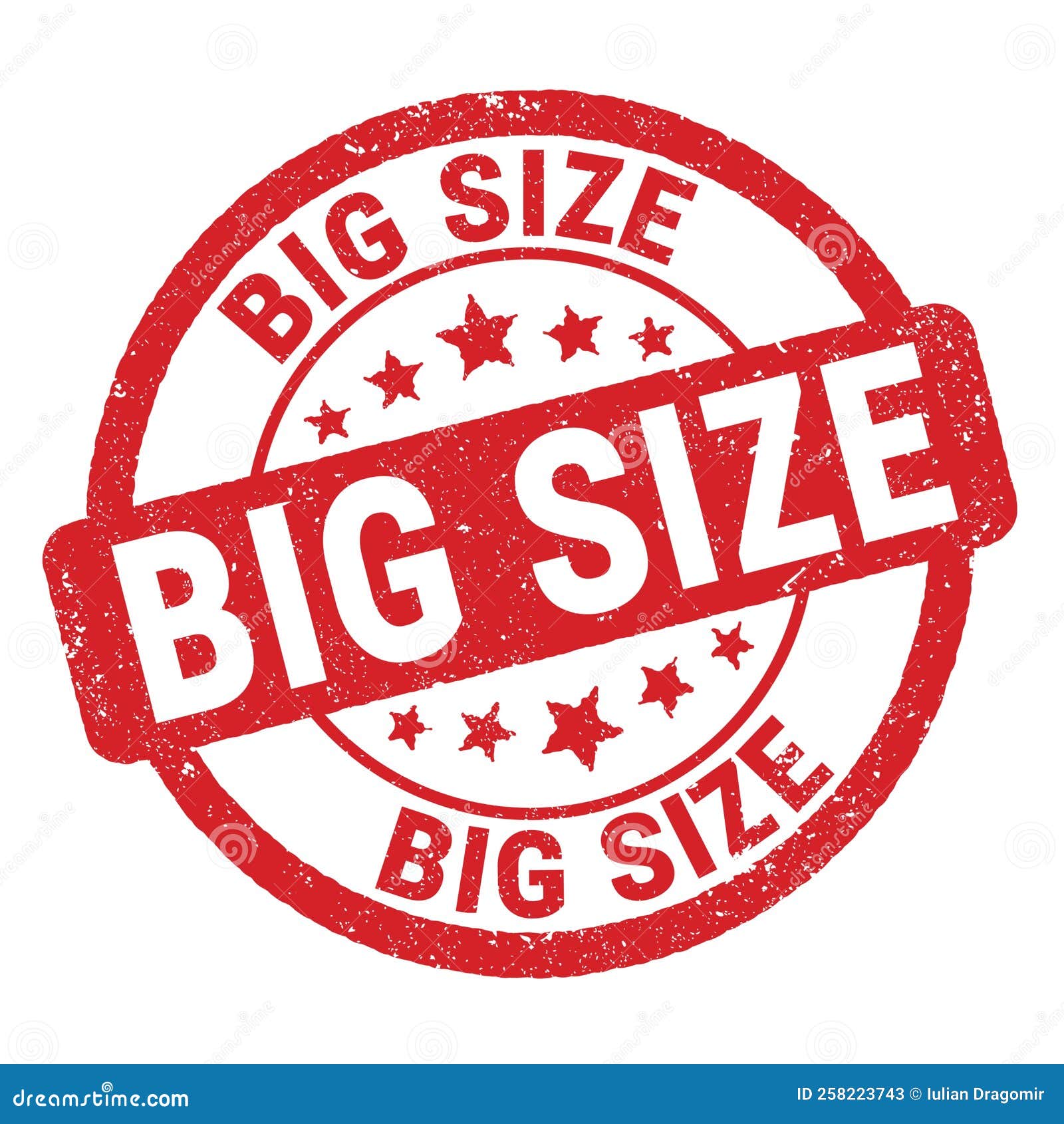 BIG SIZE Text Written on Red Round Stamp Sign Stock Illustration ...