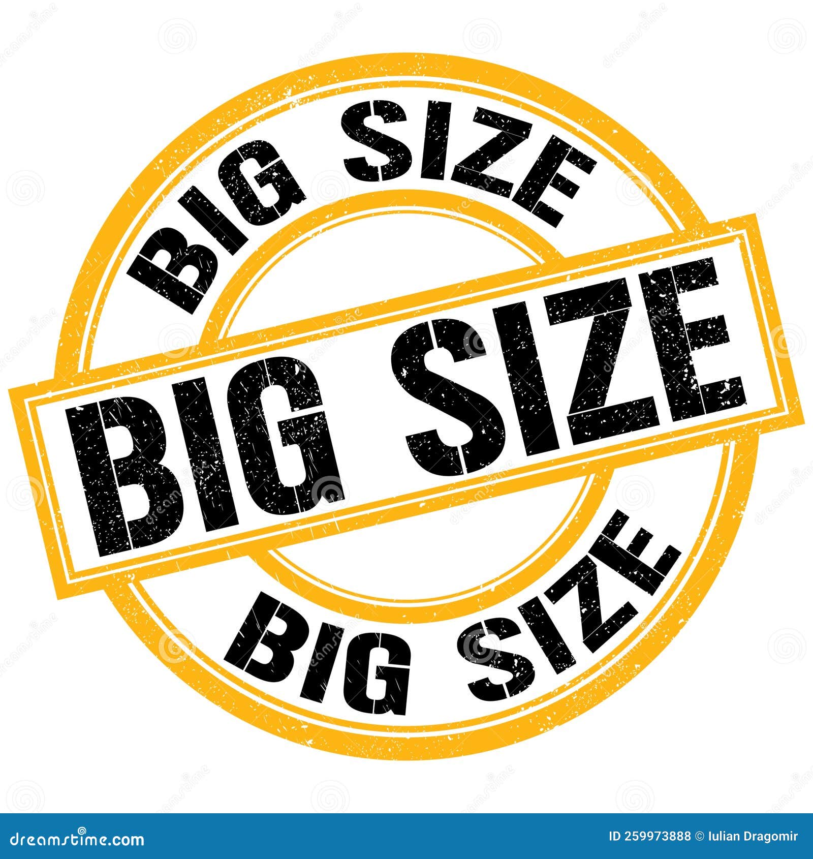 BIG SIZE Text on Yellow-black Round Stamp Sign Stock Illustration ...