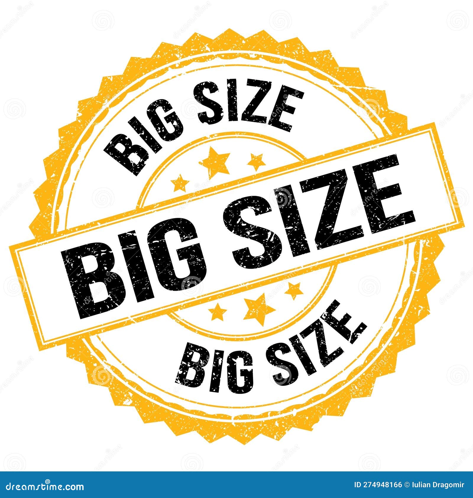 BIG SIZE Text on Yellow-black Round Stamp Sign Stock Illustration ...