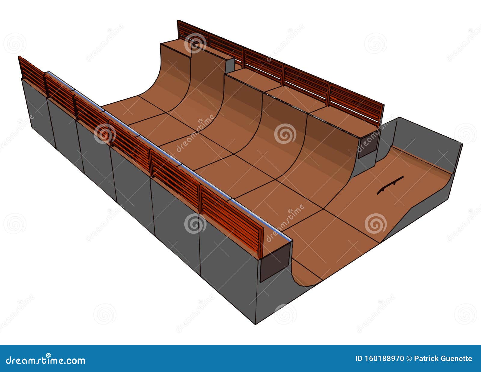 Big Skatepark, Illustration, Vector Stock Vector - Illustration of deck ...