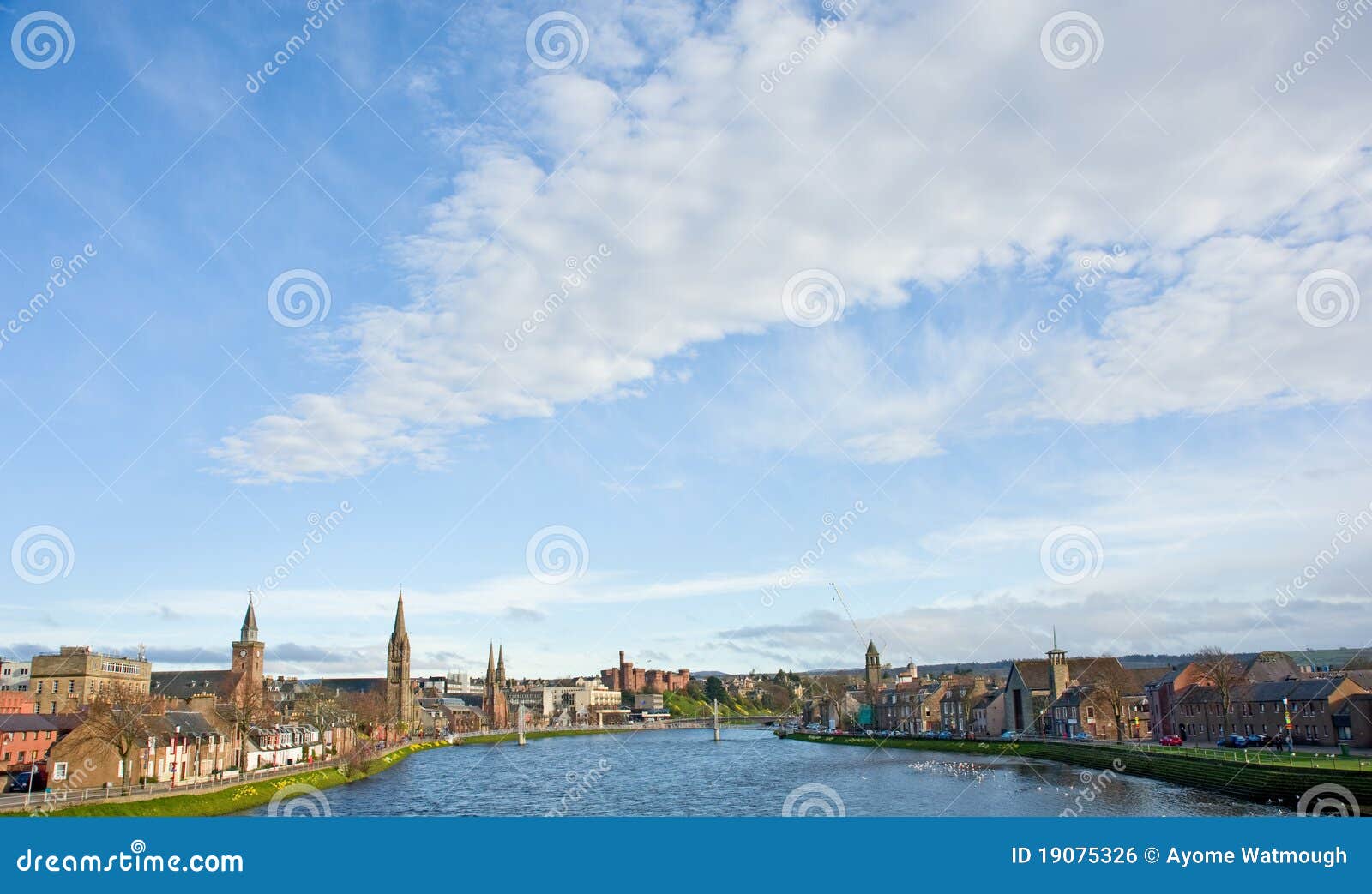 Big Sky Over Inverness: Highland Capital. Stock Photo - Image of ...