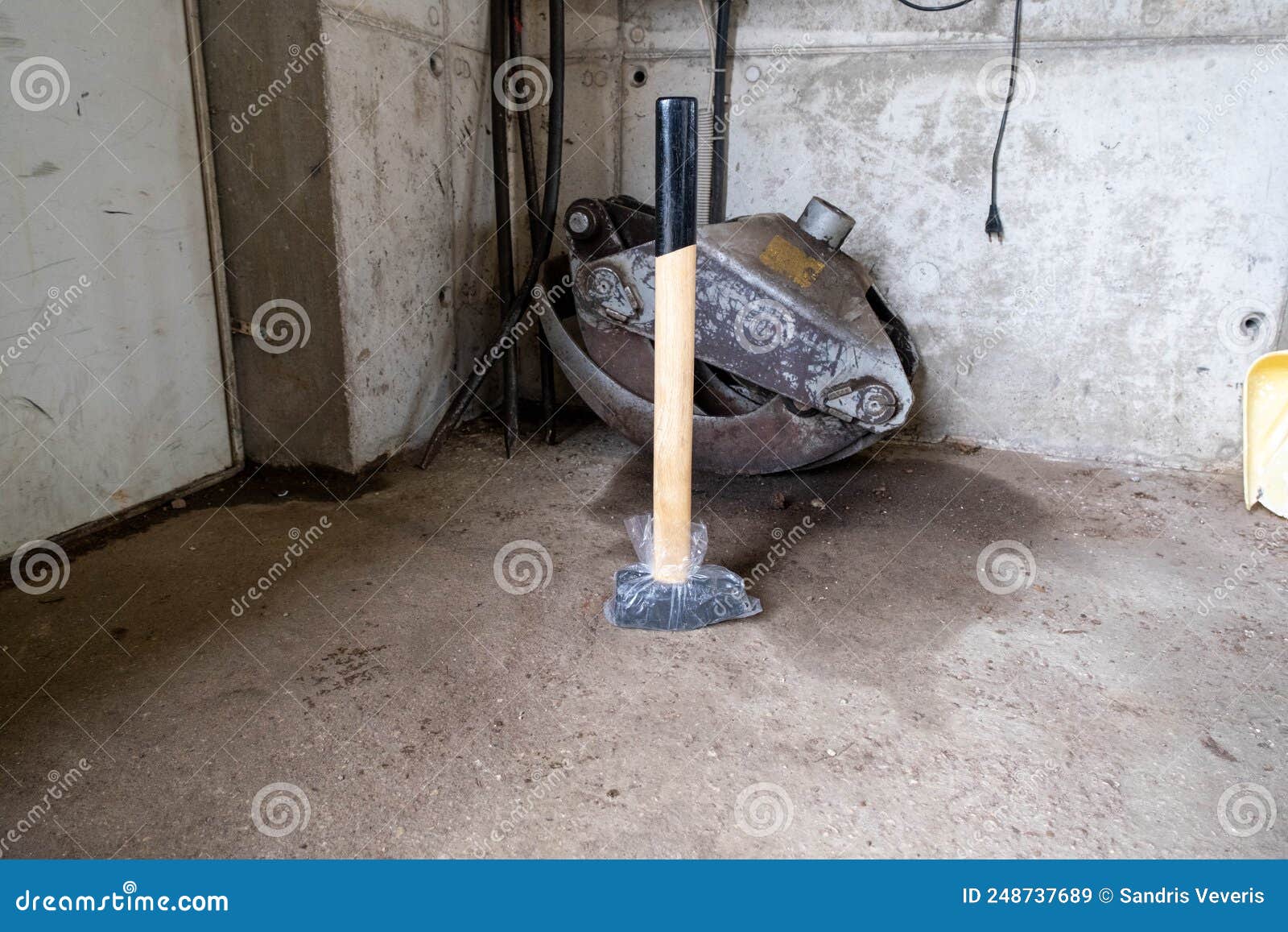 The Big Sledge Hammer for Heavy Work Stock Image - Image of lumber ...