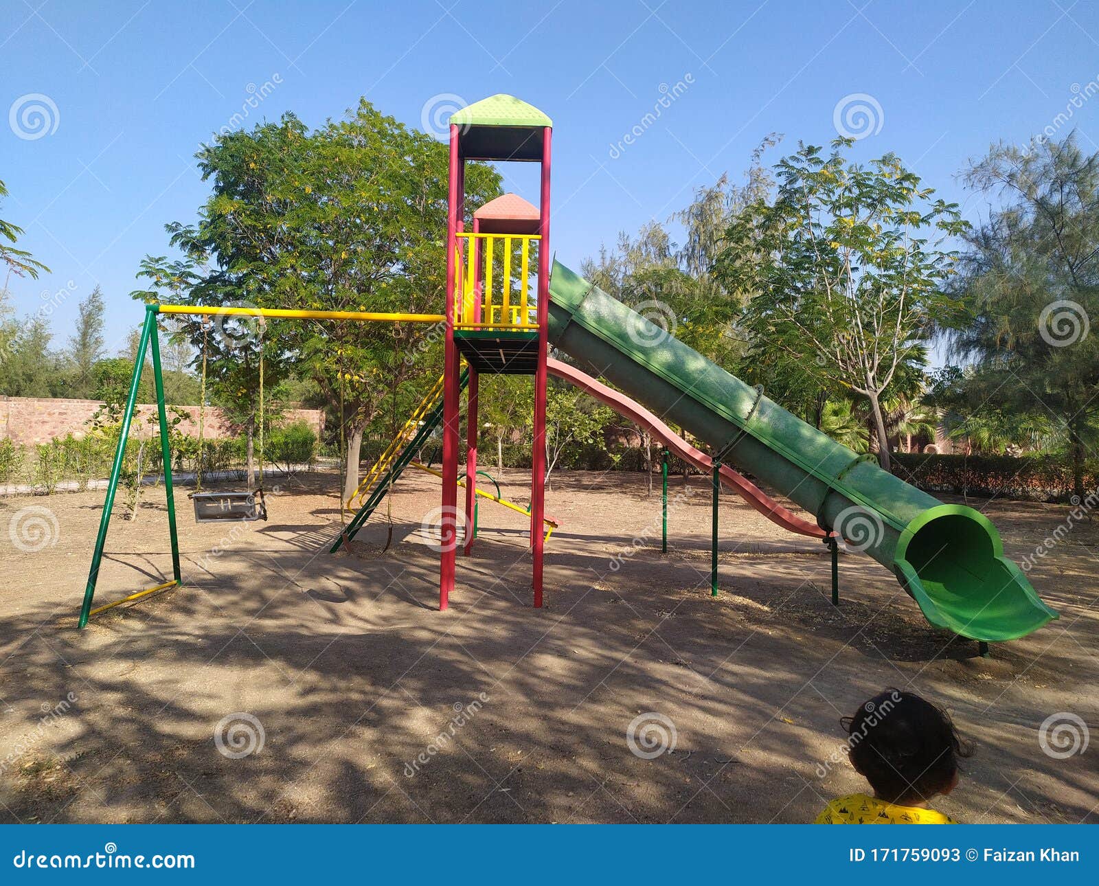 Big Slide in a Childrens Park Stock Image - Image of green, play: 171759093