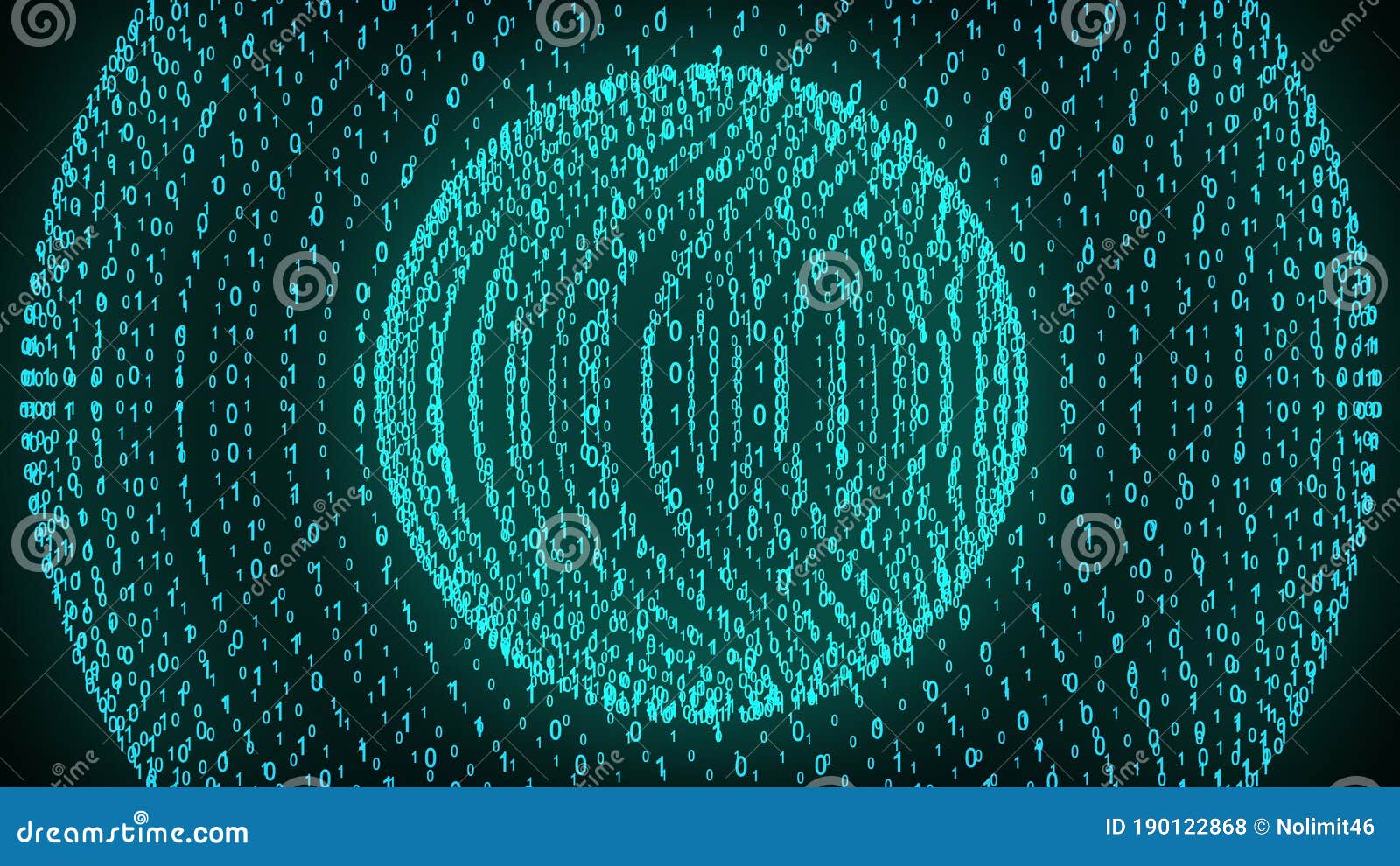 Big and Small Binary Number Spheres, Computer Generated. 3d Rendering ...