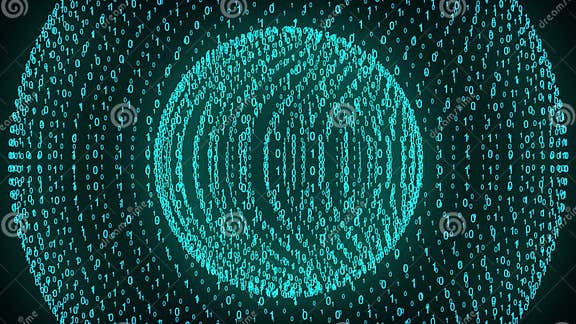 Big and Small Binary Number Spheres, Computer Generated. 3d Rendering of Binary Code Background ...