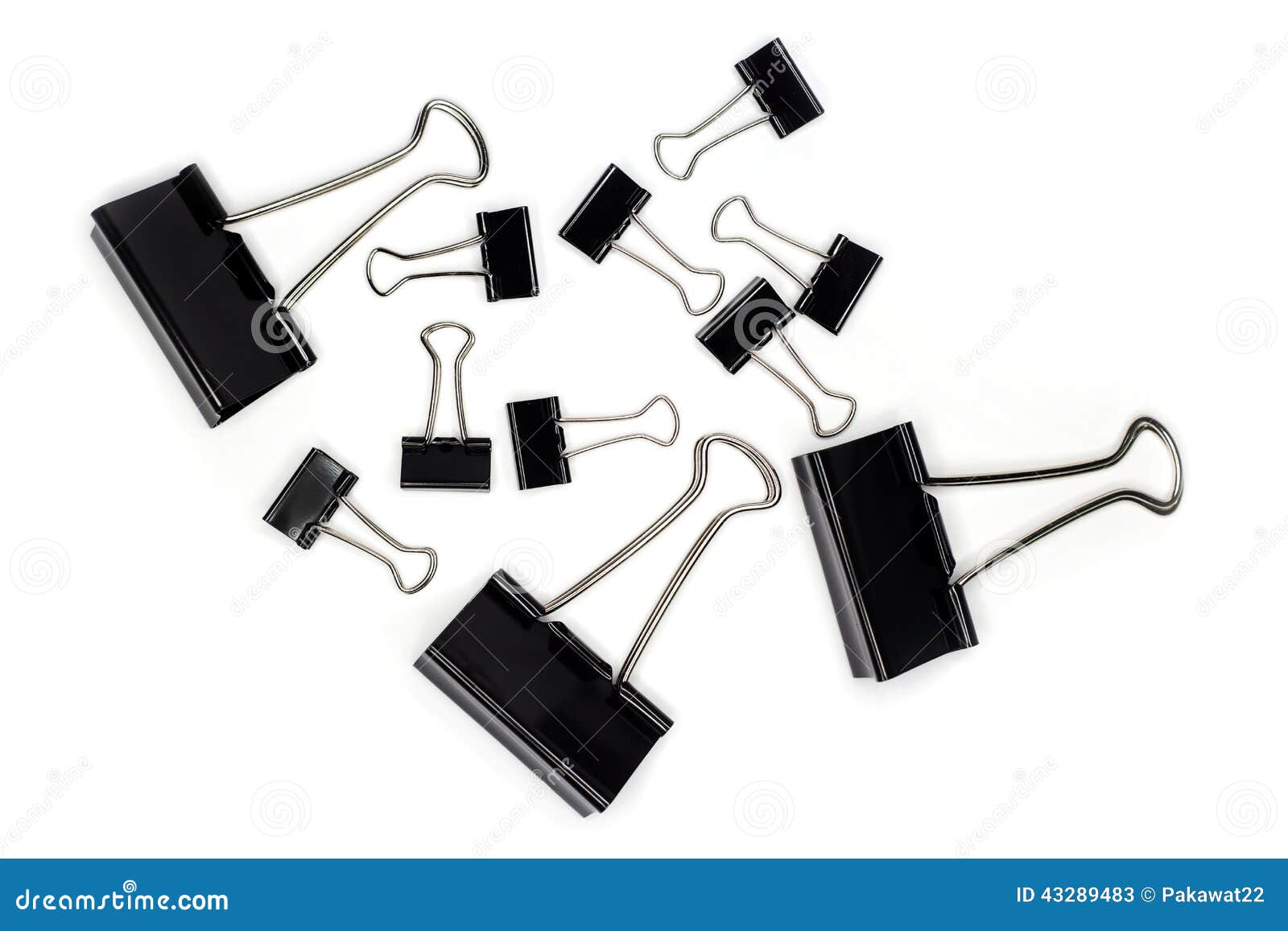 Big and Small Binder Clips. Stock Illustration - Illustration of stack ...