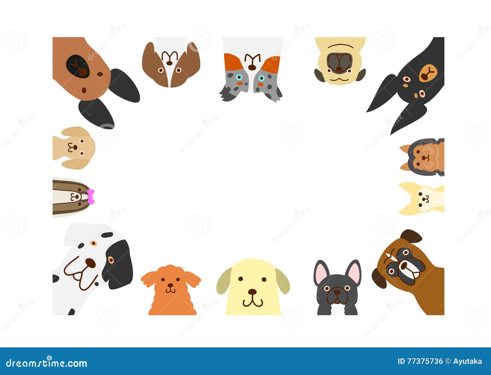 Big and Small Dogs Rectangle Frame Stock Vector - Illustration of pets ...