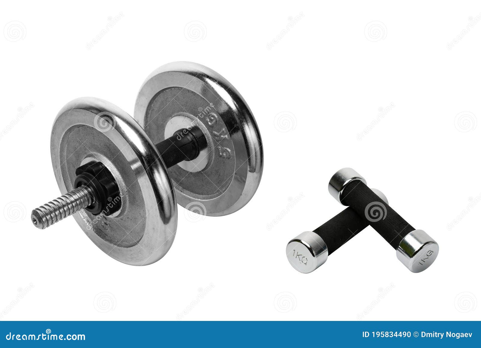 Big and Small Dumbbells, Isolate on White Background, Healthy Lifestyle ...