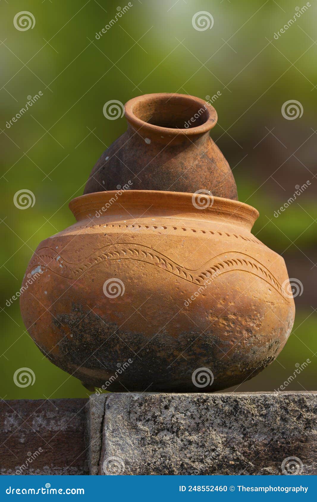 A Big and a Small Clay Pots Stock Photo - Image of ceramic, flower ...