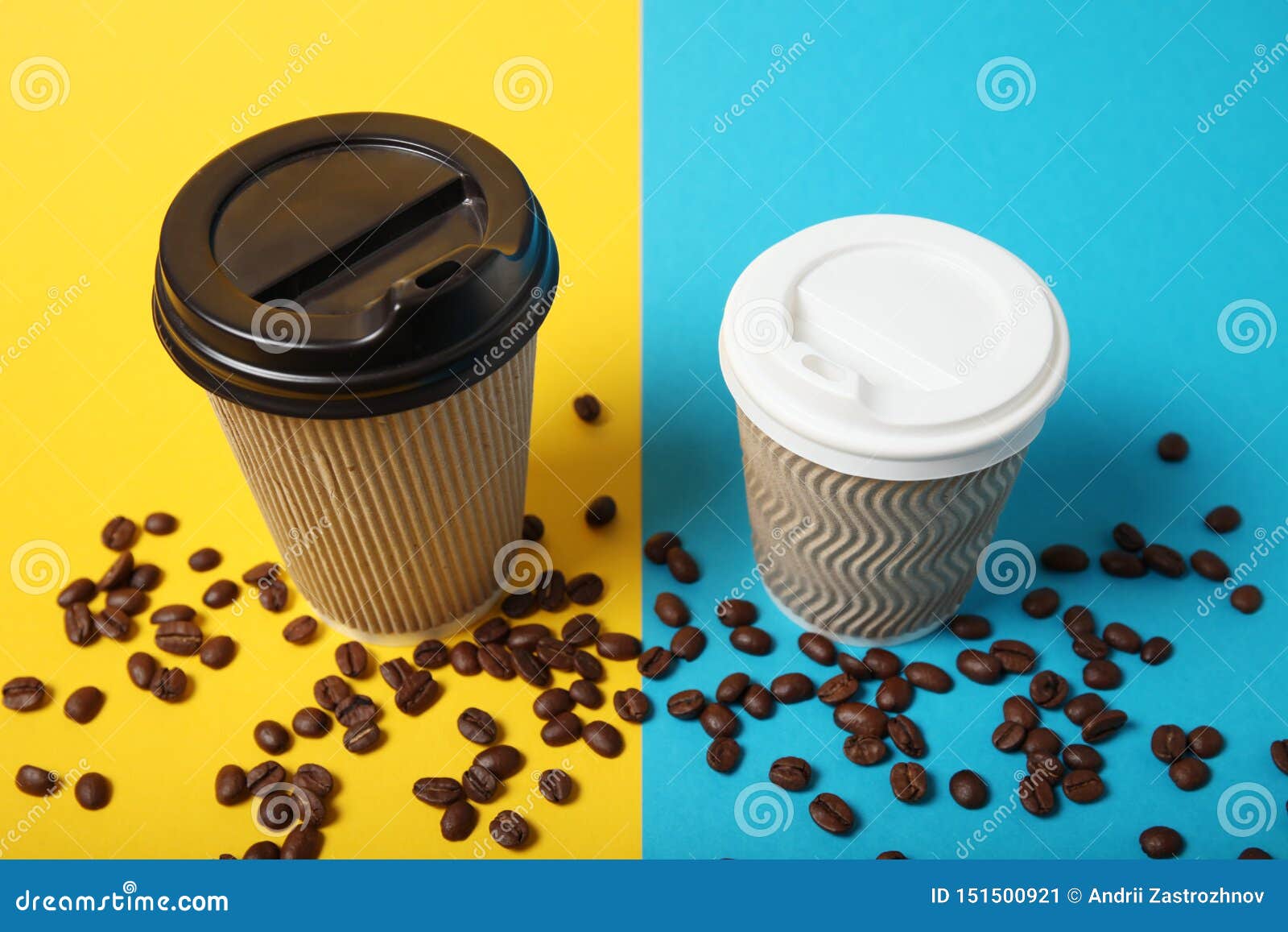Big and Small Hot To Go Coffee in Paper Cup Stock Image - Image of ...