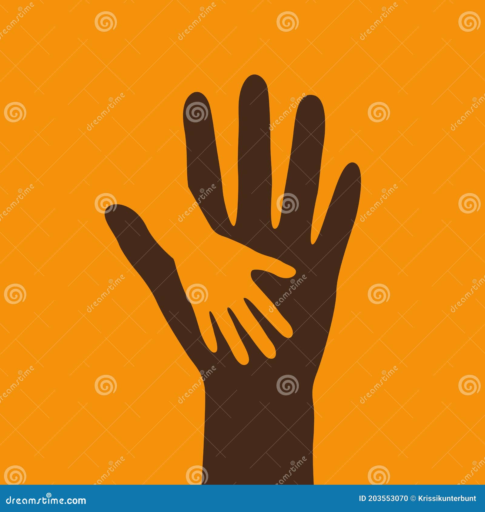 Big and Small Human Hand Isolated Stock Vector - Illustration of ...