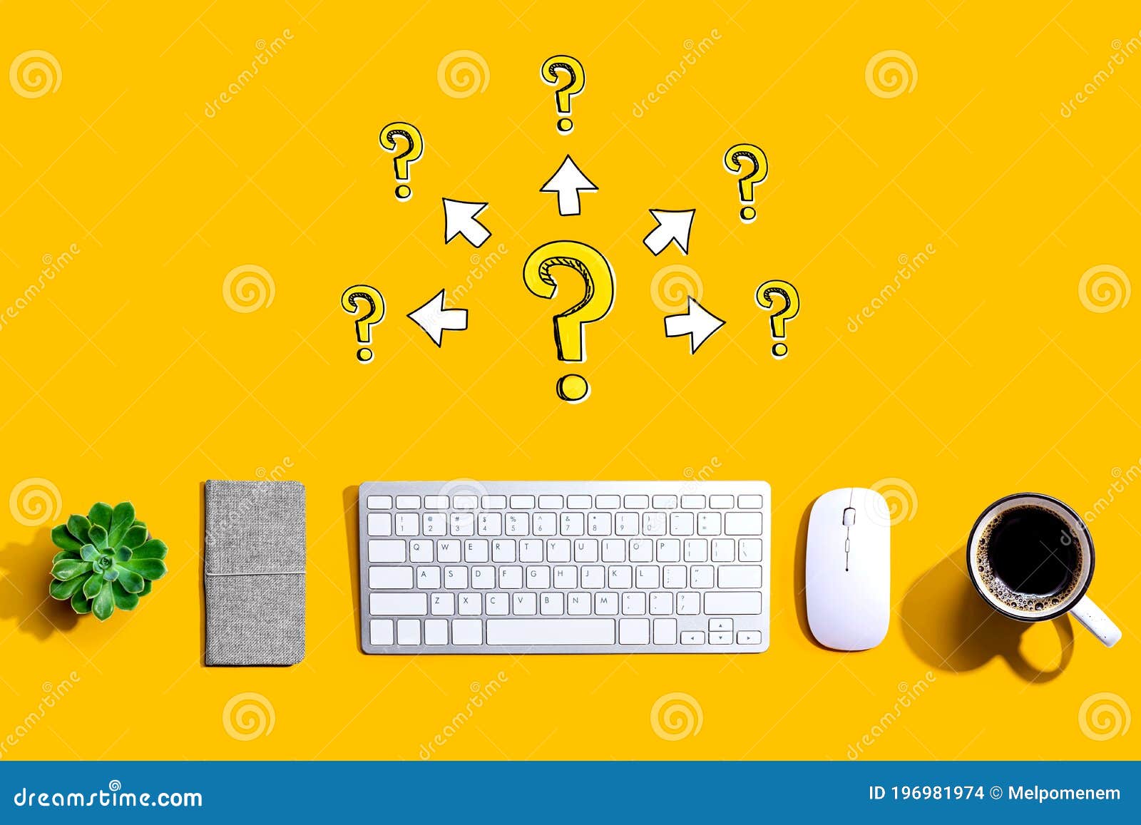 Big and Small Question Marks with Arrows with a Computer Keyboard Stock ... Big and Small Question Marks with Arrows with a Computer Keyboard Stock ...
