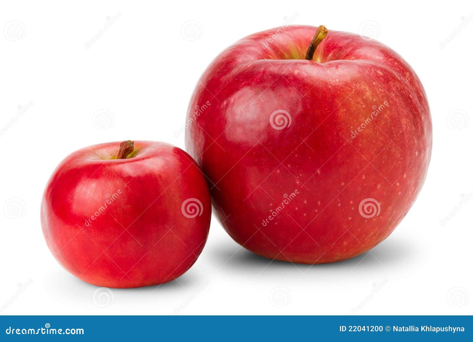 Big and Small Red Apples on White Stock Photo - Image of juicy, large ...