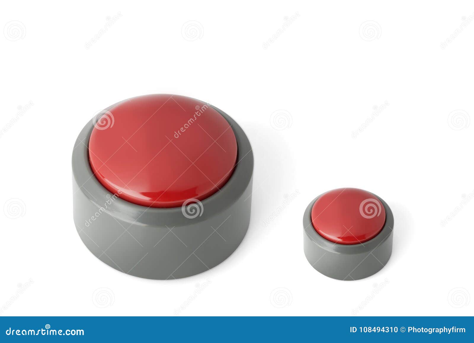 Big and Small Red Round Push Buttons Stock Photo - Image of circle ...