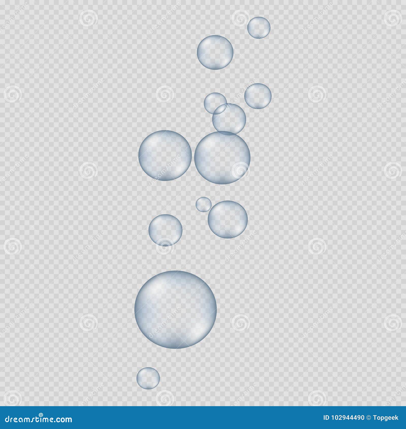 Big and Small Round Bubbles on Transparent Stock Vector - Illustration ...